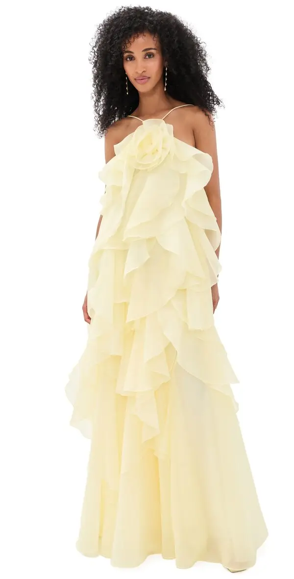 Aje Pandorea Layered Maxi Dress - Butter