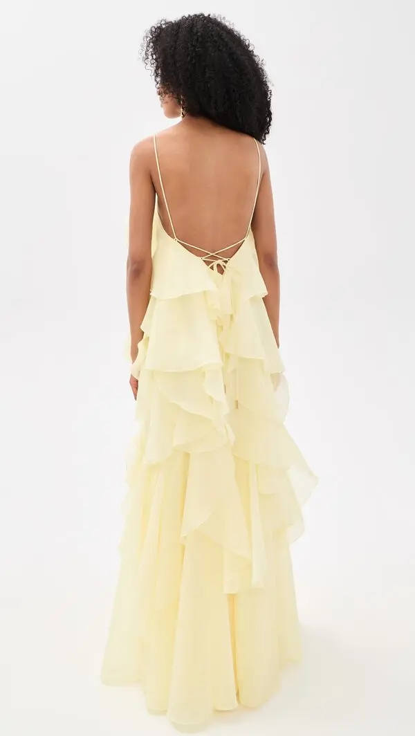 Aje Pandorea Layered Maxi Dress - Butter