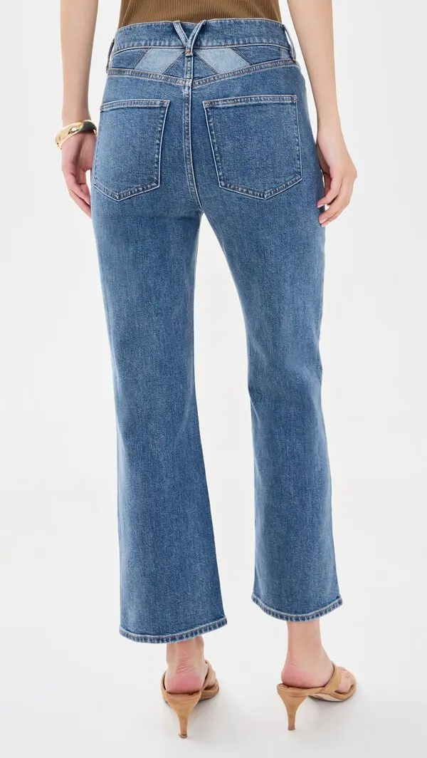 Veronica Beard Dylan Ankle High Rise Straight Leg Geometric Jeans