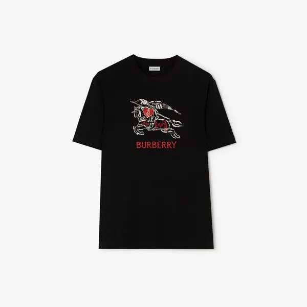 Burberry Heart Knight Cotton T-shirt - Black