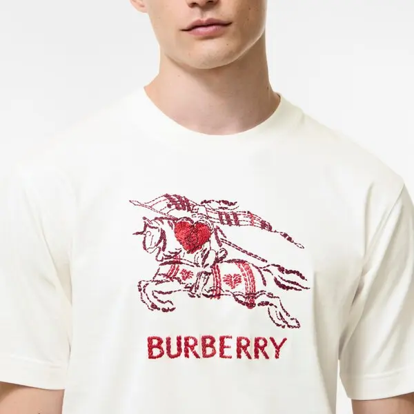 Burberry Heart Knight Cotton T-shirt - Chalk White
