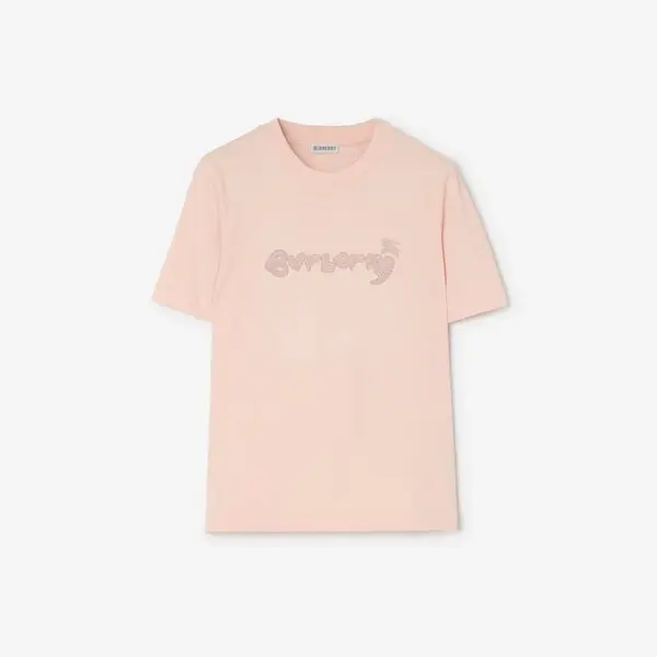 Burberry Heart Logo Cotton T-shirt - Compact Pink