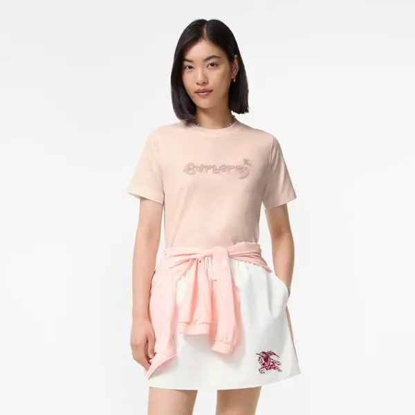 Burberry Heart Logo Cotton T-shirt - Compact Pink