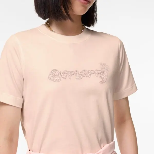 Burberry Heart Logo Cotton T-shirt - Compact Pink