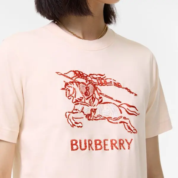Burberry Knight Heart Cotton T-shirt - Compact Pink