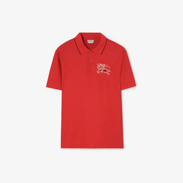 Burberry Heart Knight Cotton Polo Shirt - Currant Red