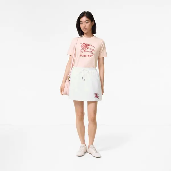 Burberry Embroidered Knight Cotton Mini Skirt