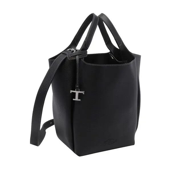 TOD'S Small Leather Bucket Bag - Black