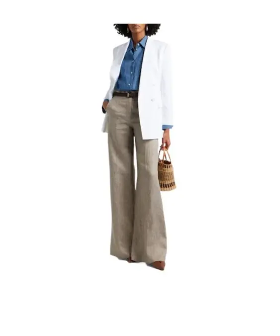Max Mara Leather-trimmed Slingback Pumps