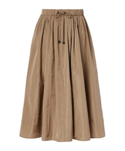 Max Mara Elegant Drawstring Midi Skirt - Khaki