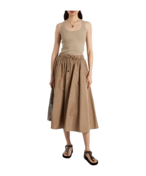 Max Mara Elegant Drawstring Midi Skirt