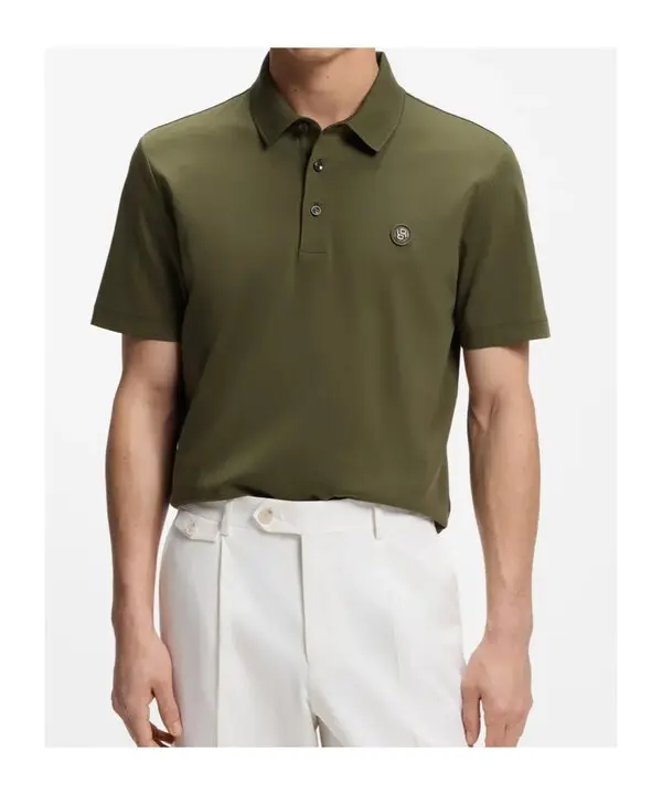 Hugo Boss Double B Monogram-patch Polo Shirt