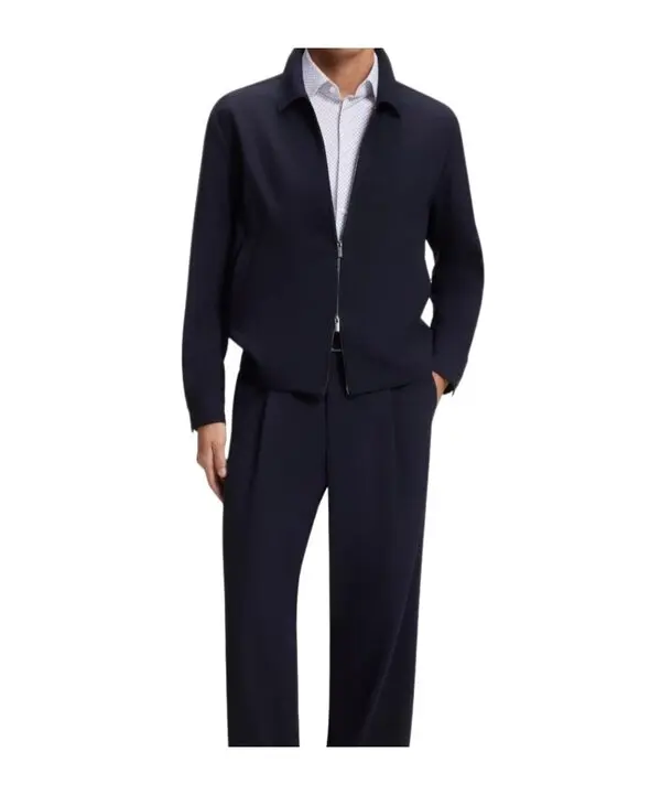 Hugo Boss Hank-kent Micro-patterned Classic-collar Shirt