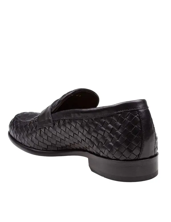 DOUCAL'S Round Toe Woven Loafers