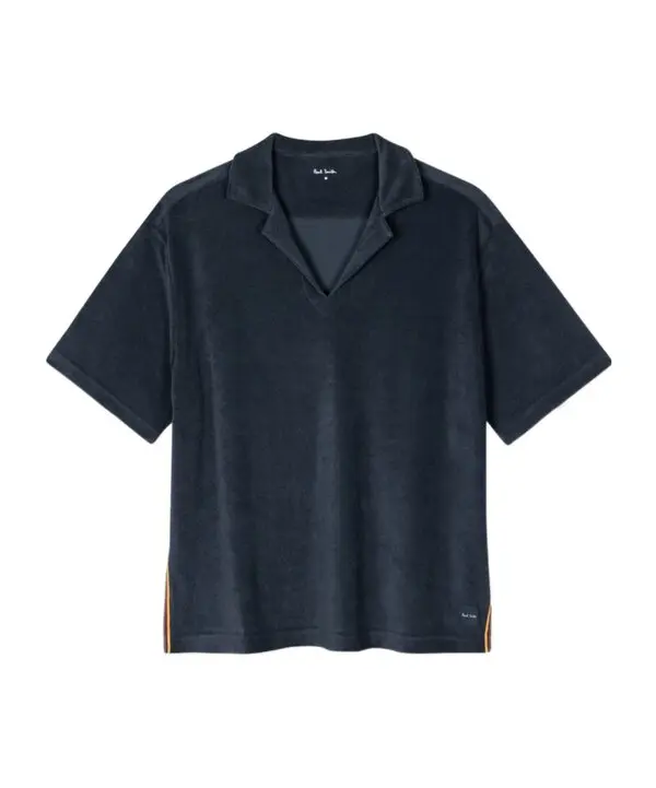 Paul Smith Logo Patch Straight Hem Polo Shirt - Black