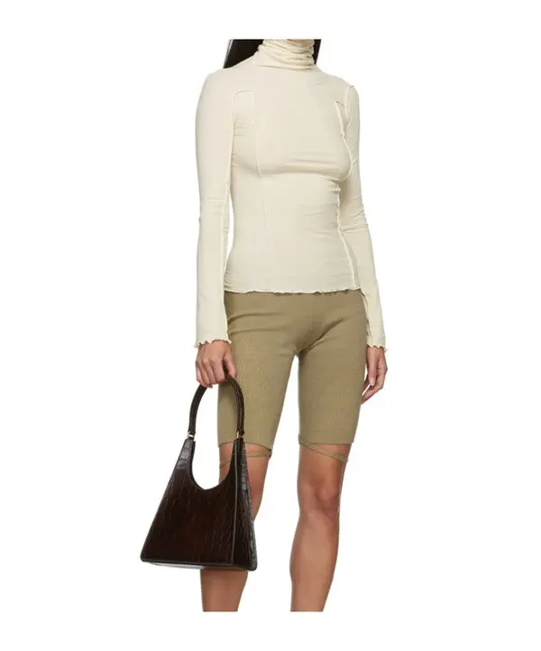 BASERANGE Rolled-trim High-neck Blouse