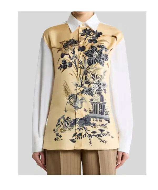 Etro Cotton And Silk Shirt With Floral Print