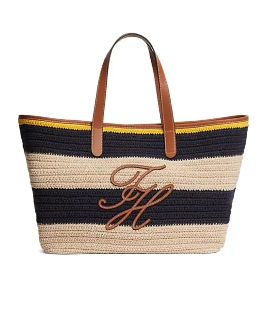 Tommy Hilfiger Stripe-pattern Logo-patch Tote Bag
