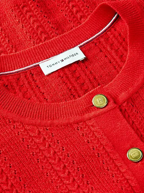 Tommy Hilfiger Cable-knit Short-sleeve Cardigan
