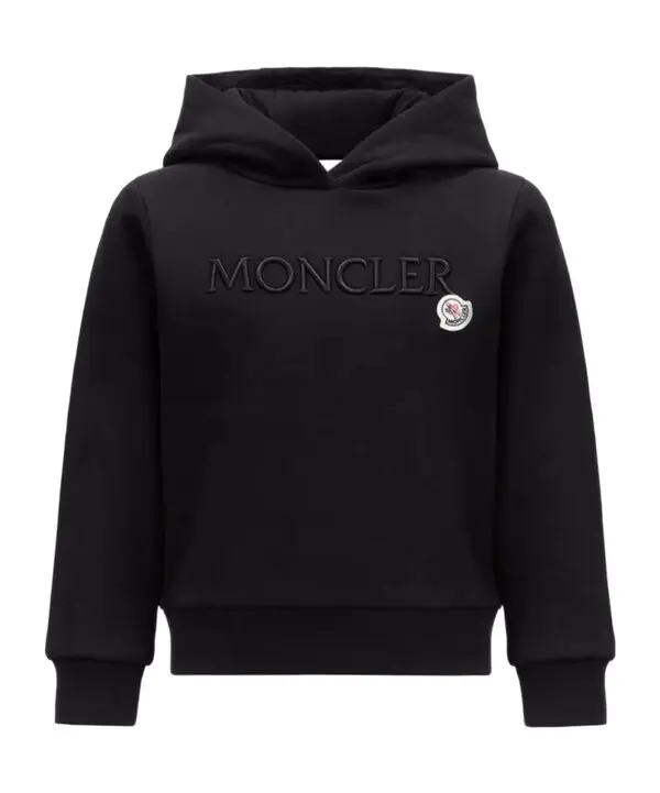 Moncler Logo Embroidered Hoodie - Black