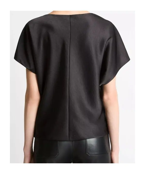 Vince Draped Satin Dolman-sleeve Blouse