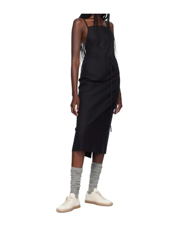 BASERANGE Yumi Apron Silk Midi Dress