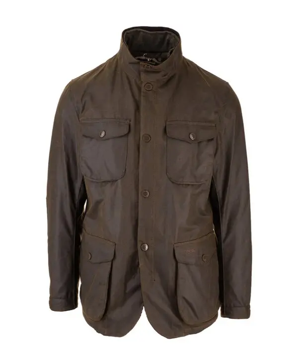Barbour Ogston High-neck Waxed Jacket - Black