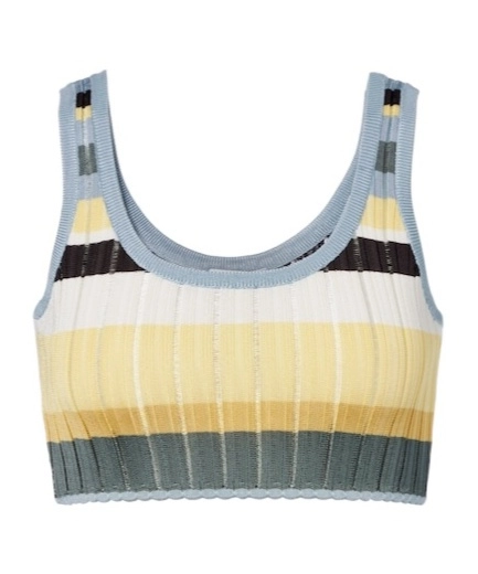 Alaïa Striped Cropped Tank Top - Multicolor