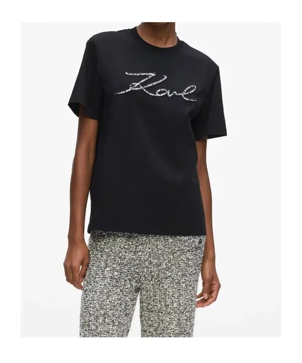Karl Lagerfeld Signature Bouclé T-shirt
