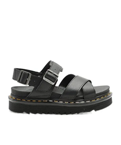 Dr. Martens Round-headed Flat Sandals - Black