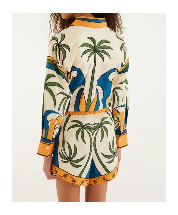 Farm Rio Tropical Graphic Drawstring Pockets Shorts
