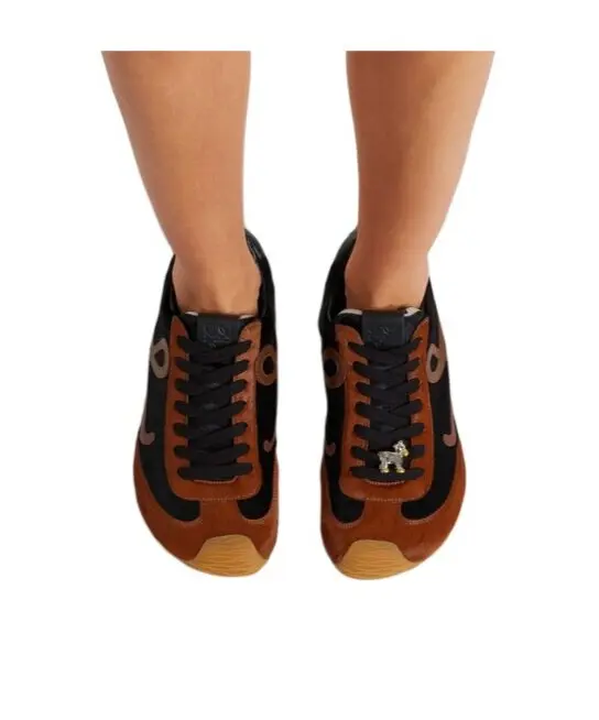 Loewe Calf Hair And Leather Trimmed Sneakers