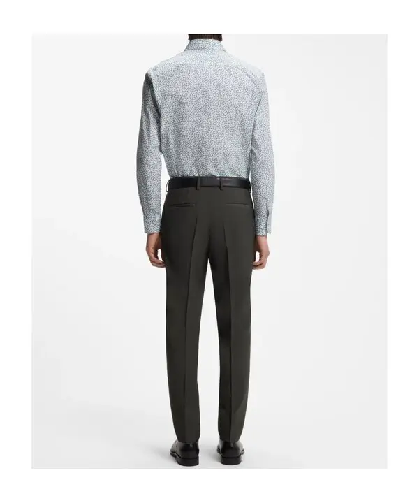 Hugo Boss Micro-pattern Curved-hem Shirt