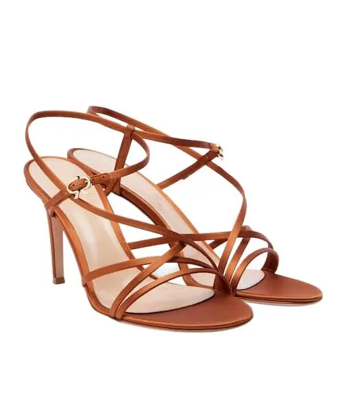 GIANVITO ROSSI Satin Sandals - Brown