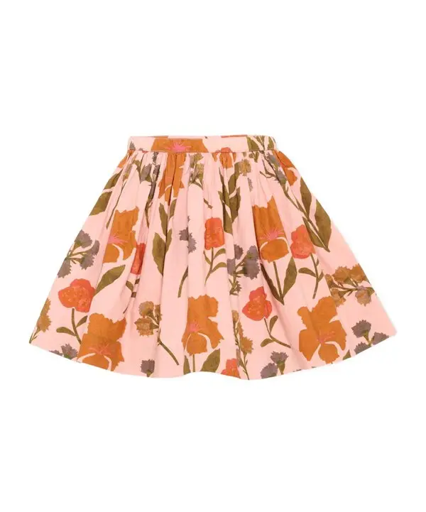 Bonpoint Floral Print Pleated A-line Skirt