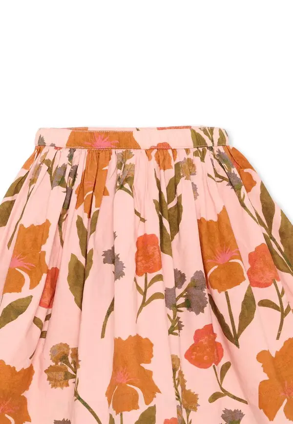 Bonpoint Floral Print Pleated A-line Skirt