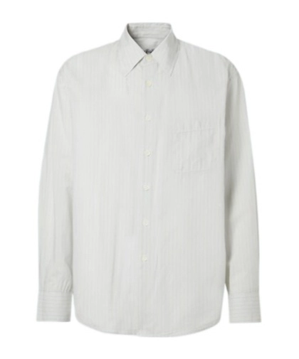 Our Legacy Above Striped Cotton-blend Shirt - White