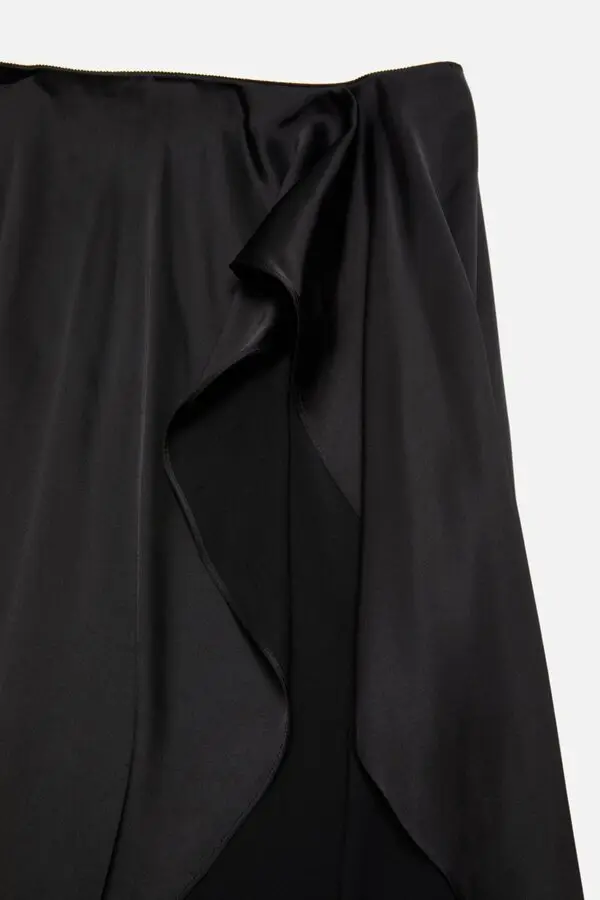 Acne Studios Ruffled Lace-trim Midi Skirt - Black