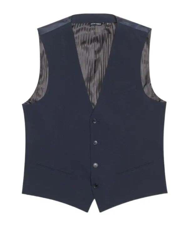 ANTONY MORATO Slim Fit Waistcoat In Stretch Viscose Blend - Black