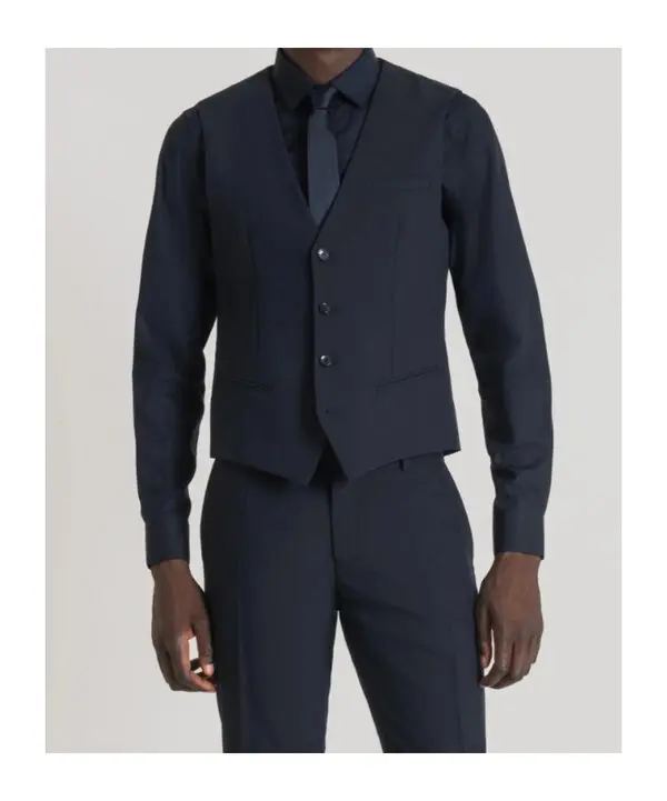 ANTONY MORATO Slim Fit Waistcoat In Stretch Viscose Blend