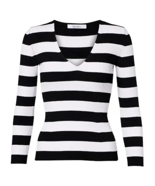 Max Mara Classic Striped Knitted Sweater - Black