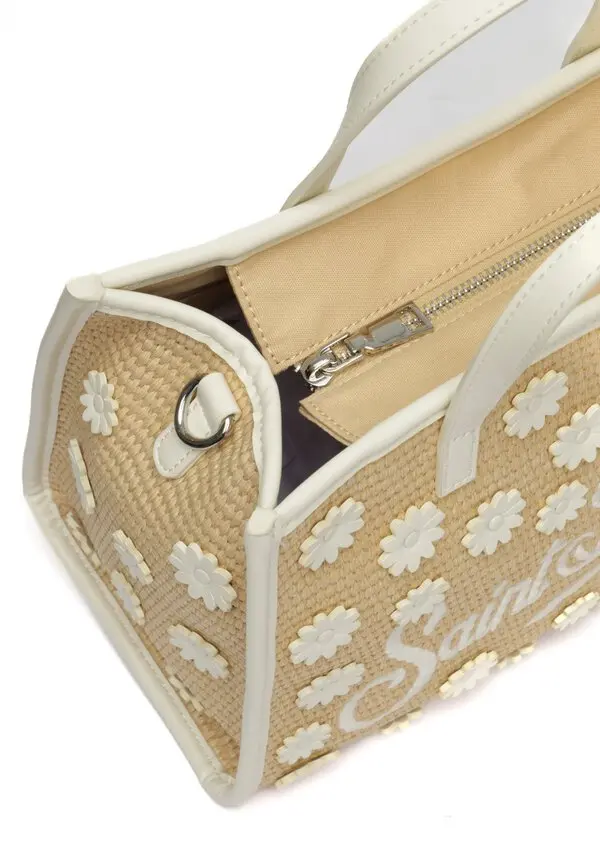 MC2 SAINT BARTH Daisy Appliqué Embroidered Shoulder Bag