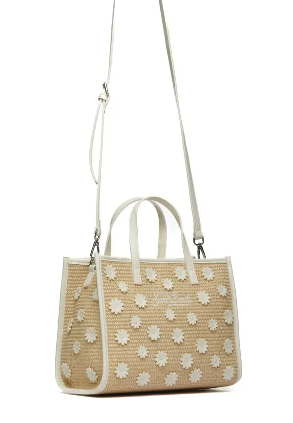 MC2 SAINT BARTH Daisy Appliqué Embroidered Shoulder Bag