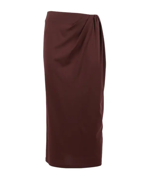 Max Mara Ruched Midi Skirt - Red