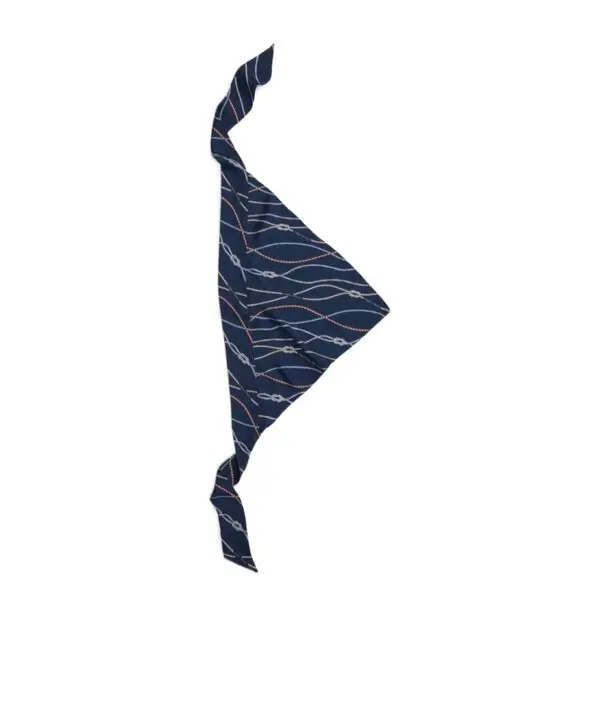 Tommy Hilfiger Rope Print Pure Silk Scarf - Yale Navy
