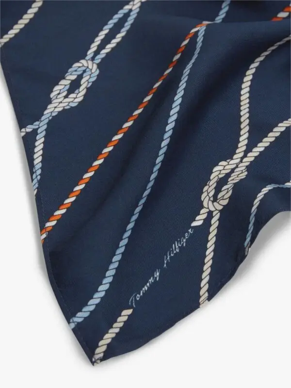 Tommy Hilfiger Rope Print Pure Silk Scarf