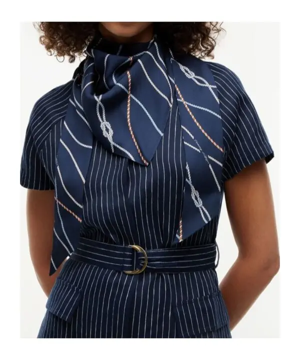 Tommy Hilfiger Rope Print Pure Silk Scarf
