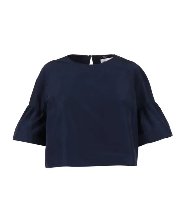 Max Mara Break Ruffled Sleeve Top - Black