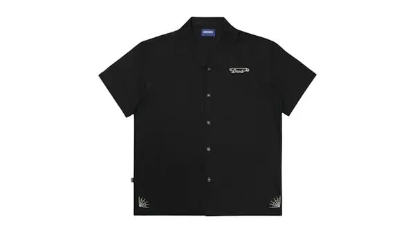 DEVA'STATES Pins Short Sleeve Bowling Shirt - Black