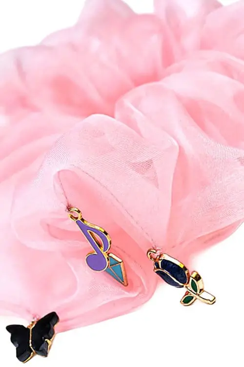 HAIR DRAMA CO Oversized Organza Scrunchie With Charms